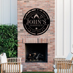 Personalized Metal BBQ Sign Personalized Metal Grilling Sign Outdoor ...