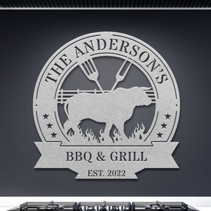 Personalized Metal BBQ Sign Personalized Metal Grilling Sign Custom ...
