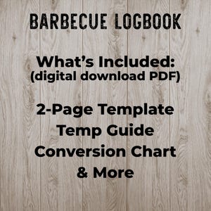 Printable BBQ Logbook & Smoker Journal | Digital Barbecue Recipe ...