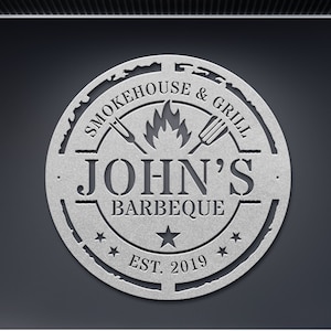 Personalized Metal BBQ Sign Personalized Metal Grilling Sign Outdoor ...