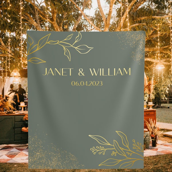 Green and Gold Backdrop - Etsy
