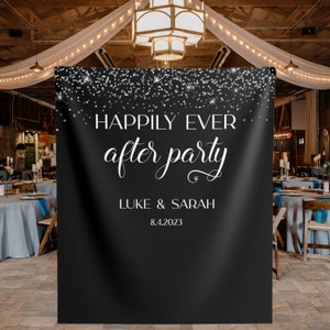 Happily Ever After Party Photo Backdrop Wedding After Party Decor ...