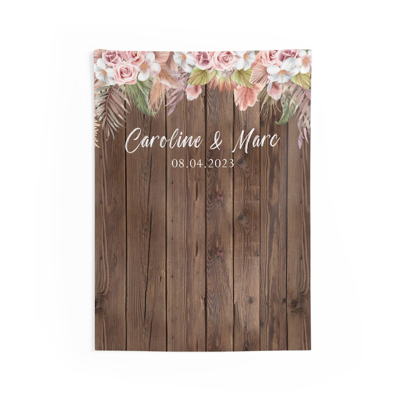 Rustic Wedding Photo Backdrop | Boho Engagement Backdrop | Wood and ...