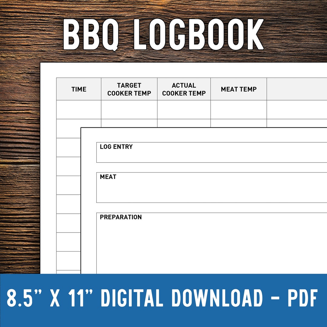BBQ Logbook | BBQ Journal | Printable PDF Digital Download - Etsy