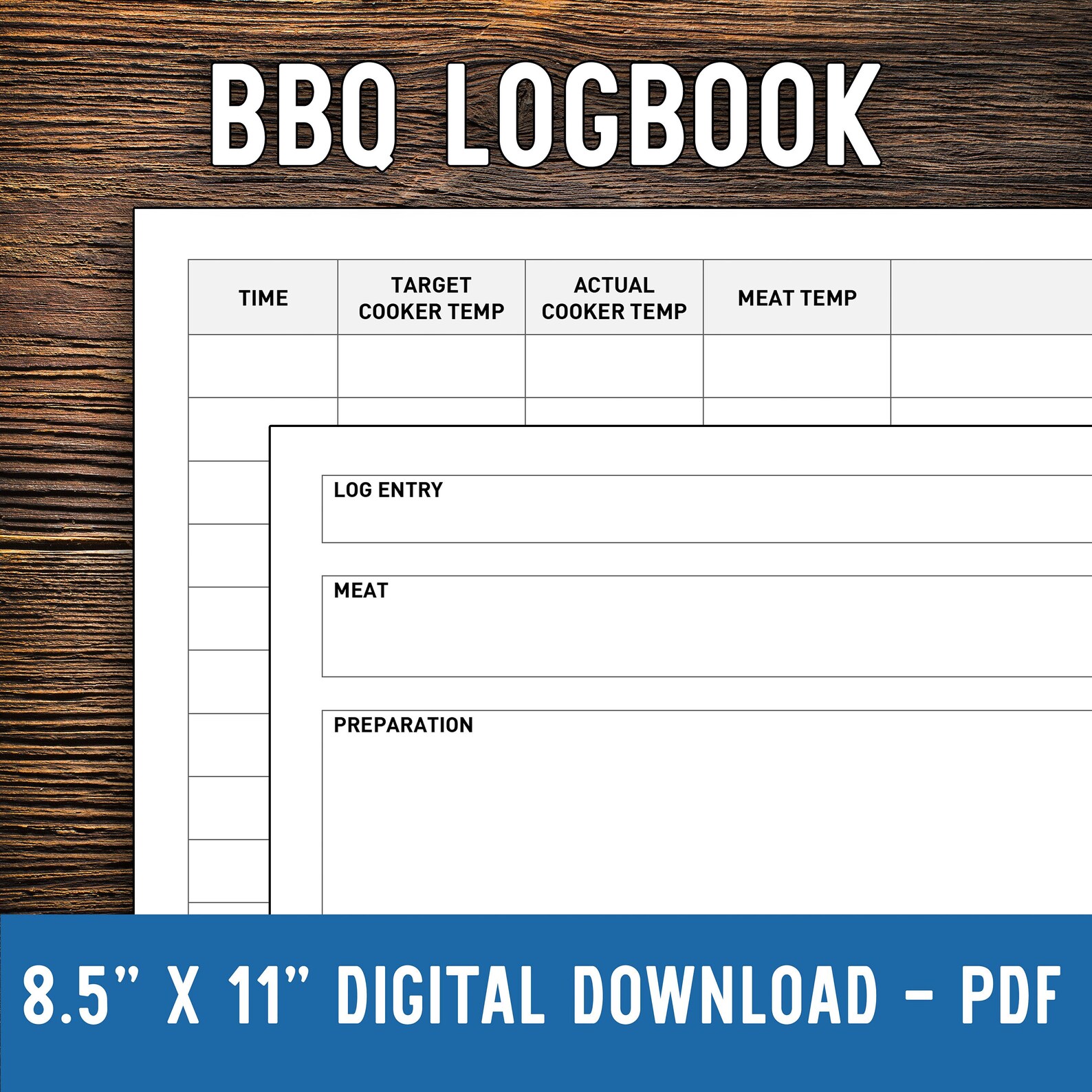 BBQ Logbook | BBQ Journal | Printable PDF Digital Download - Etsy