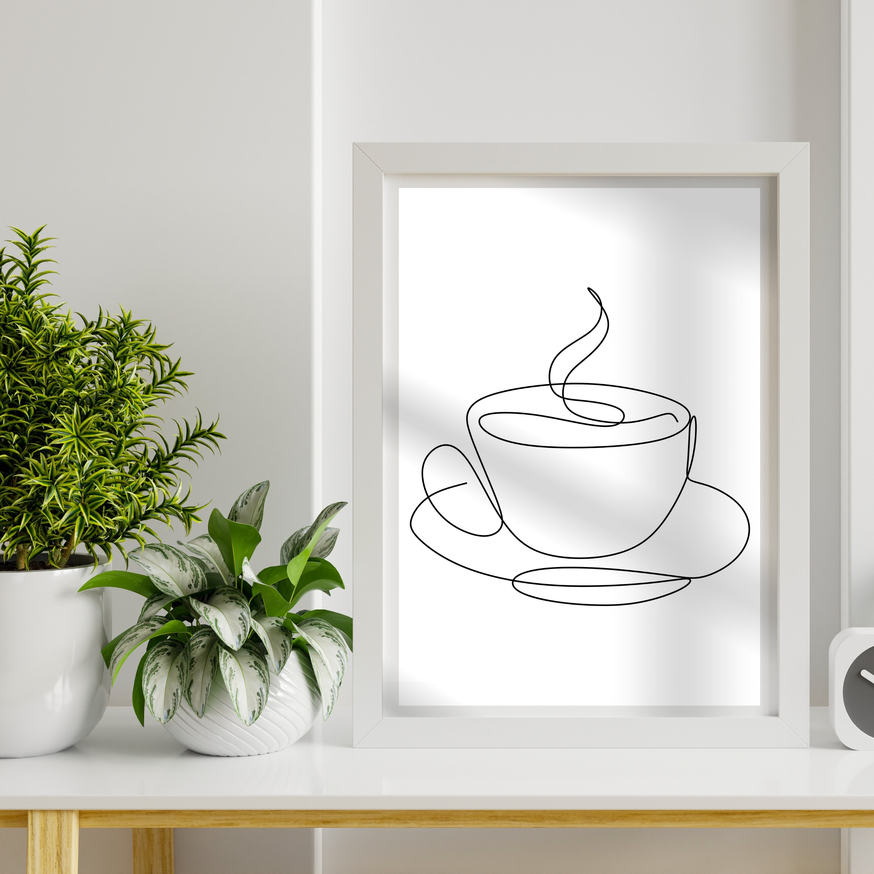 Coffee Bar Printable Coffee Shop Poster One Line Art Set - Etsy