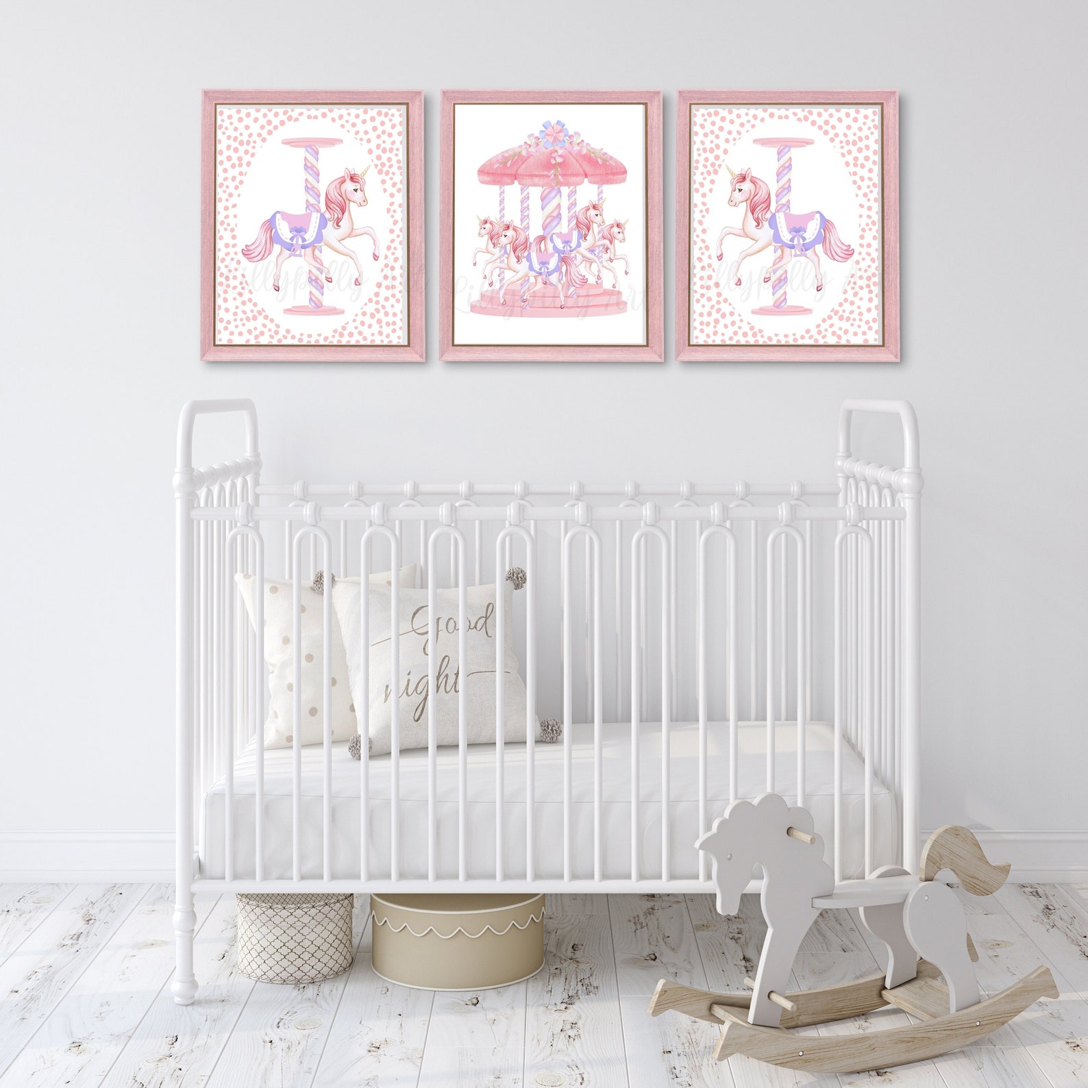 Carousel Nursery Prints Carousel Horse Prints Pink Carousel Printable ...