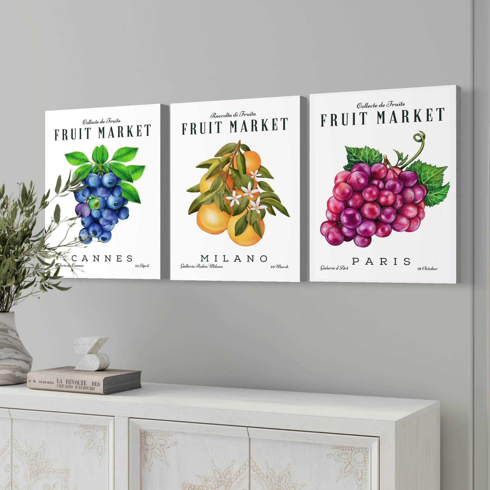 Fruit Market Print Set Fruit Market Wall Art Fruit Market Posters ...