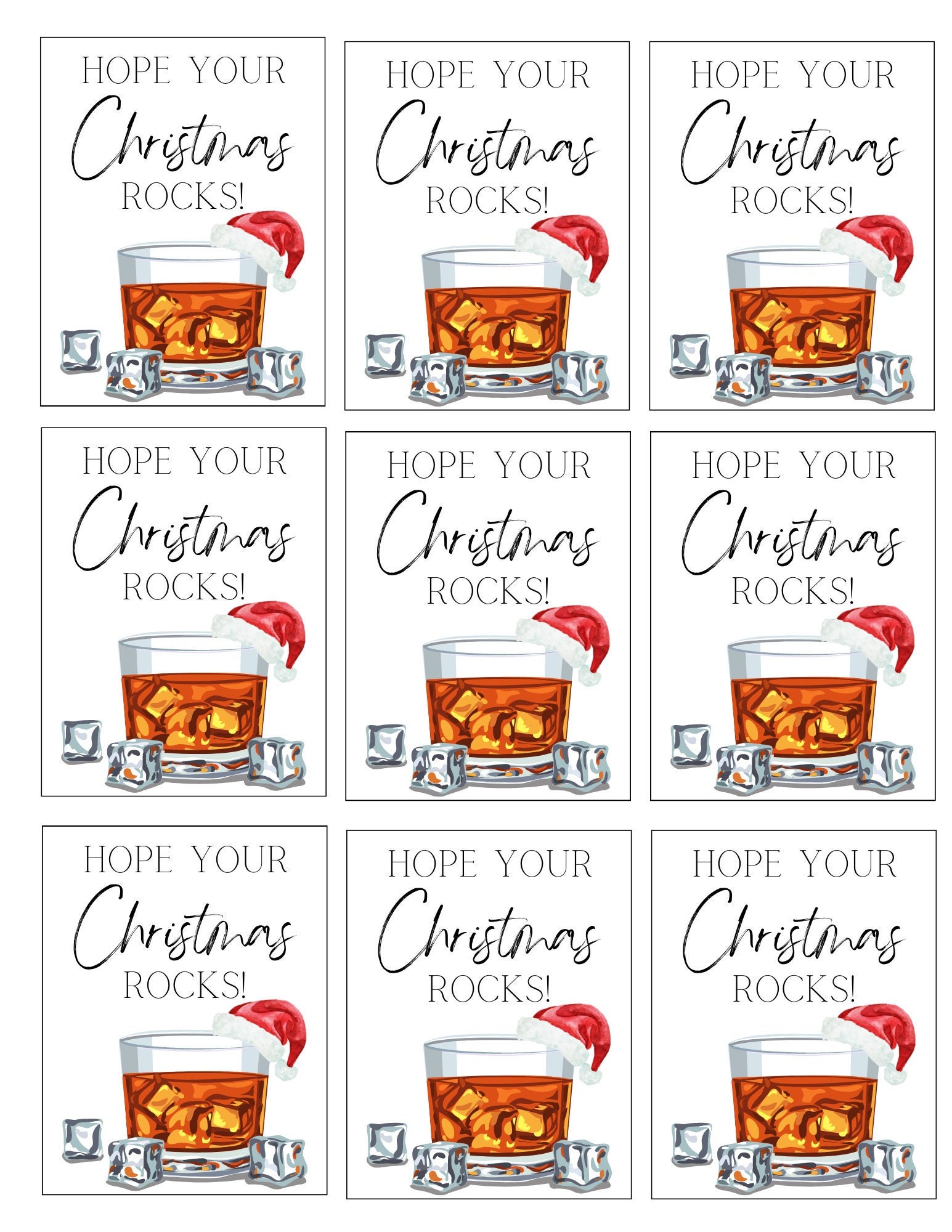 Hope Your Christmas Rocks Bourbon Whiskey Glass Gift Tag - Etsy