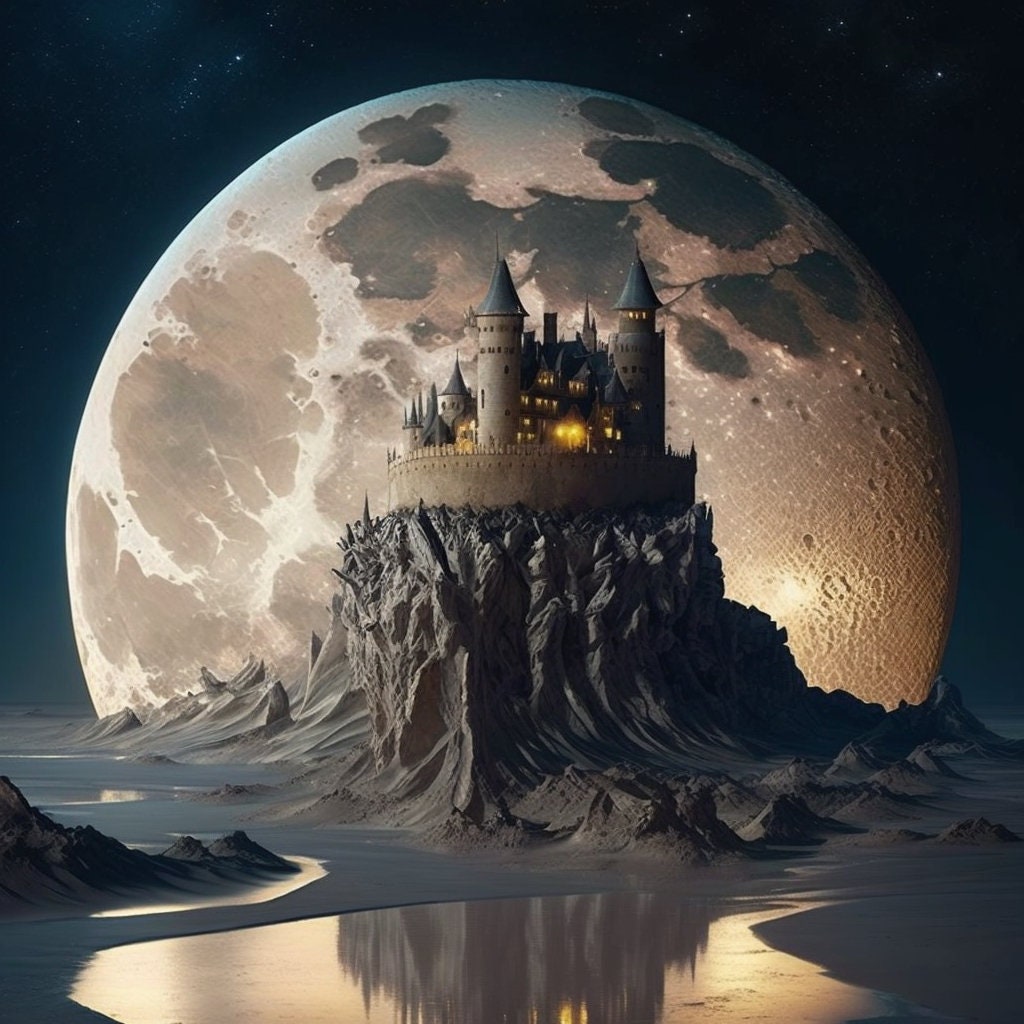 Castle on the Moon_digital Download - Etsy