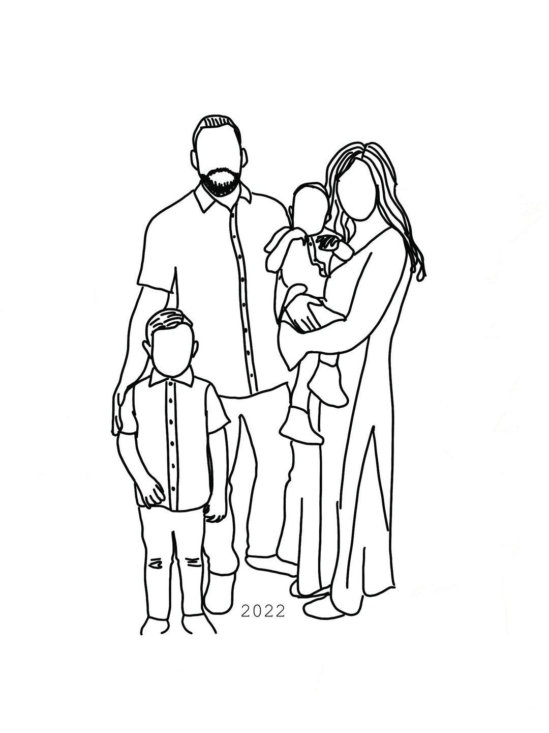 Digital Portrait Embroidery Pattern Family Portrait Wedding Gift ...