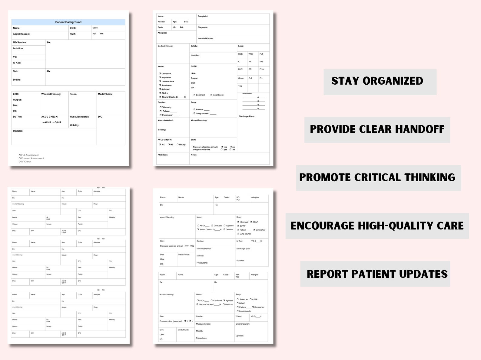 Nursing Report Sheet Bundle, Comprehensive Nurse Report Sheets, Nurse ...