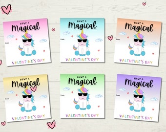 Printable Unicorn Valentine's Day Cards, Classroom Valentine's Day ...