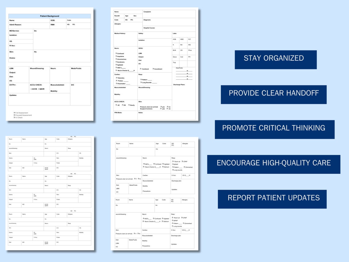Nursing Report Sheet Template - Shift Handover Organizer, Nurse ...
