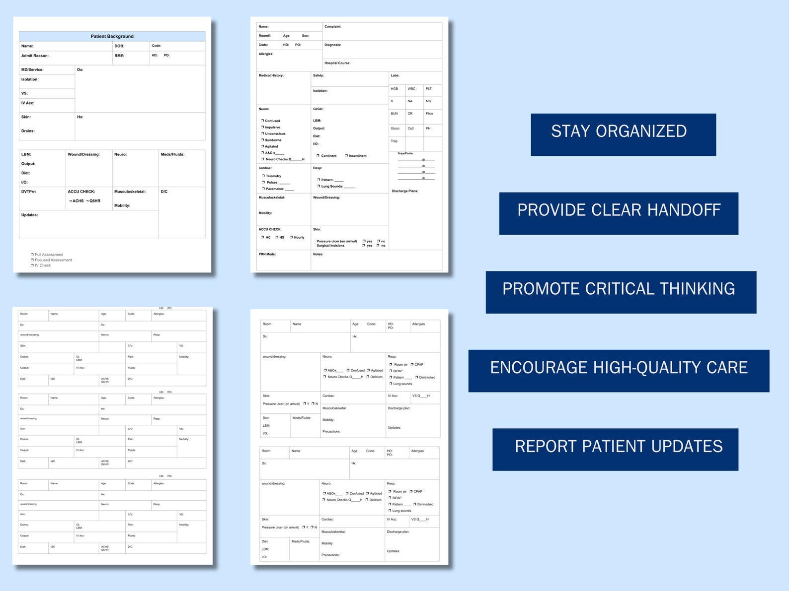 Nursing Report Sheet Template - Shift Handover Organizer, Nurse ...