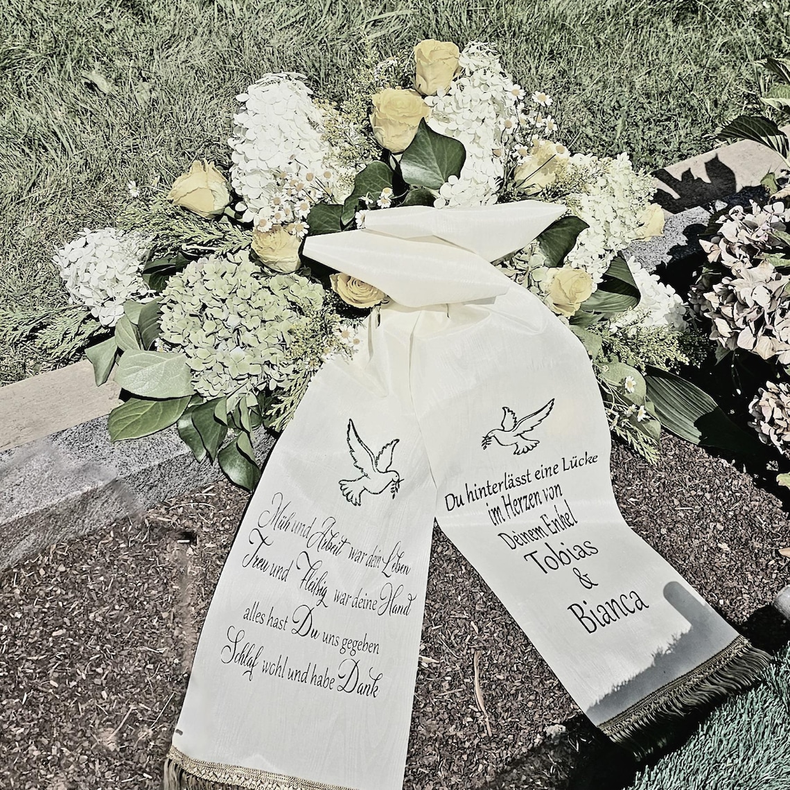 Trauerschleife, Kranzband, Kranzschleife, Trauerschleife individuell ...