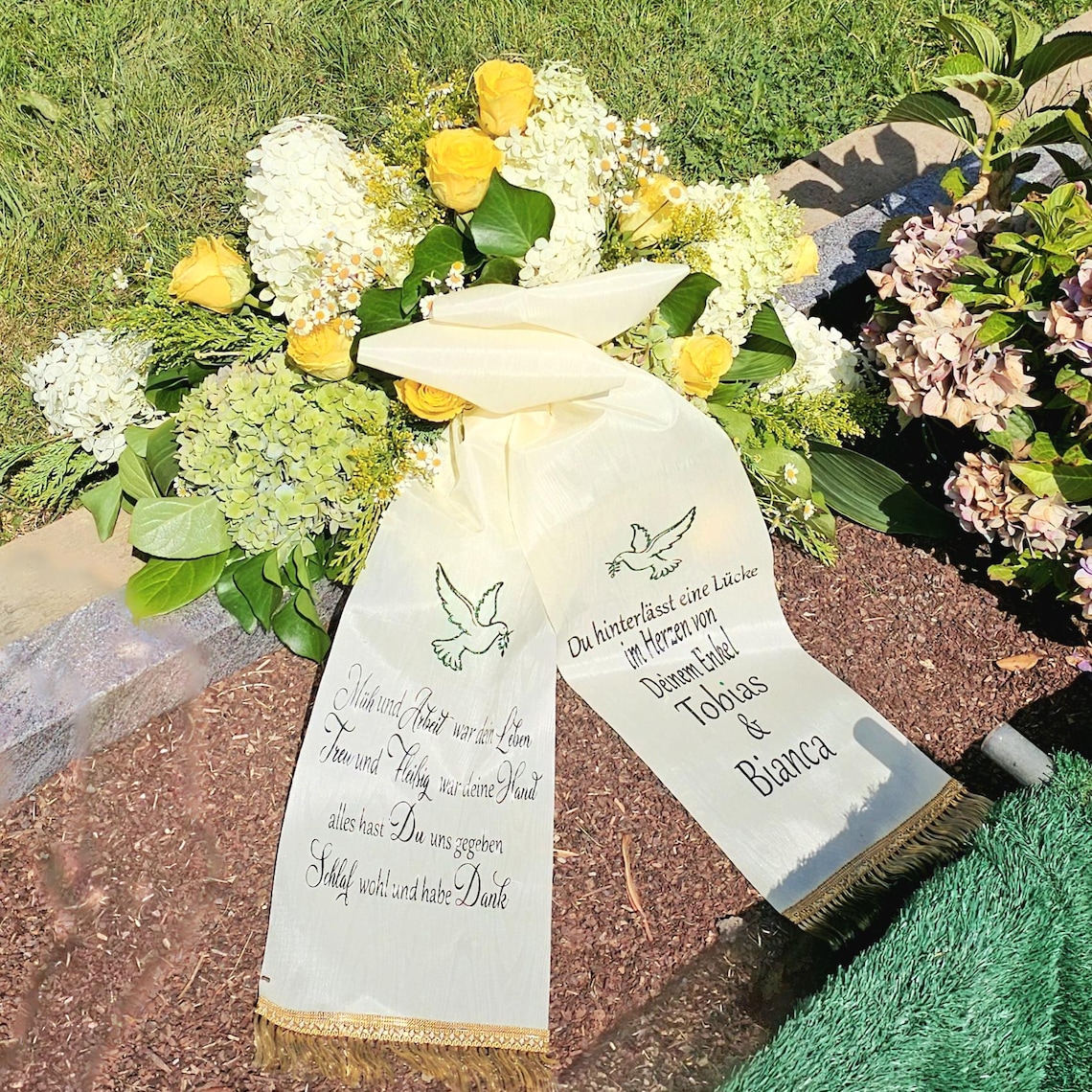 Trauerschleife, Kranzband, Kranzschleife, Trauerschleife individuell ...