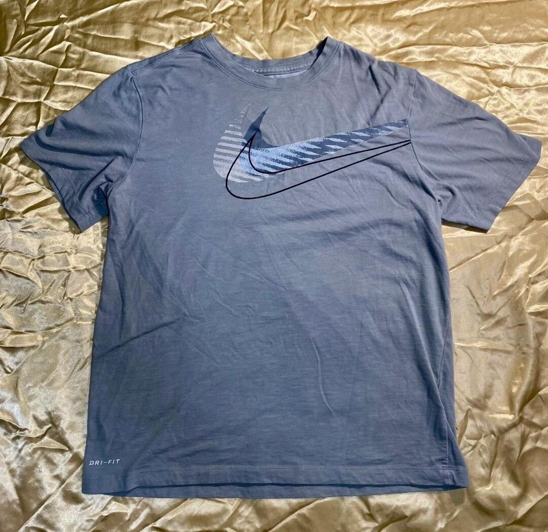 Nike Tee Dri Fit Light Gray With Swoosh Size Medium - Etsy