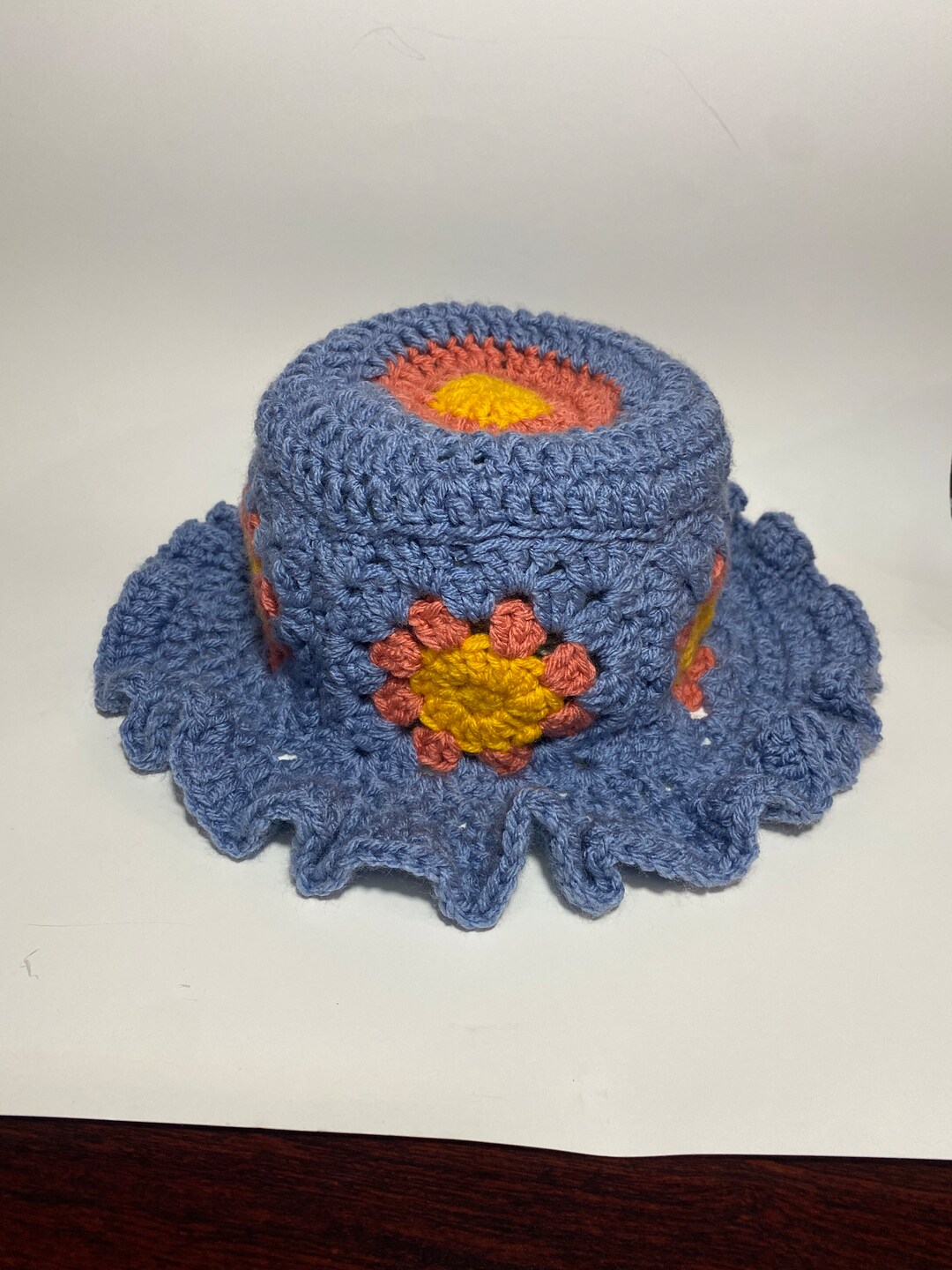 Flower Crochet Bucket Hat - Etsy