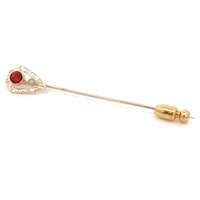 Antique Hand Carved 10k Yellow Gold Blue Stone Hat Stick Pin Nouveau ...