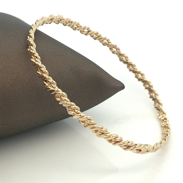 Gold Bangle Bracelet 14k - Etsy