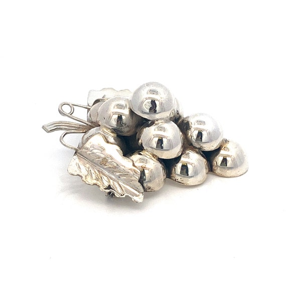 Large Grape Cluster Sterling Silver Handmade Pin Bro… - Gem