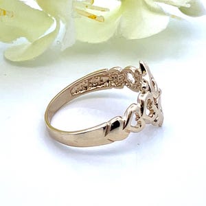 Double Heart Ring - 14k Yellow Ring With Open Hearts - Size 6 ~ ET3337 ...
