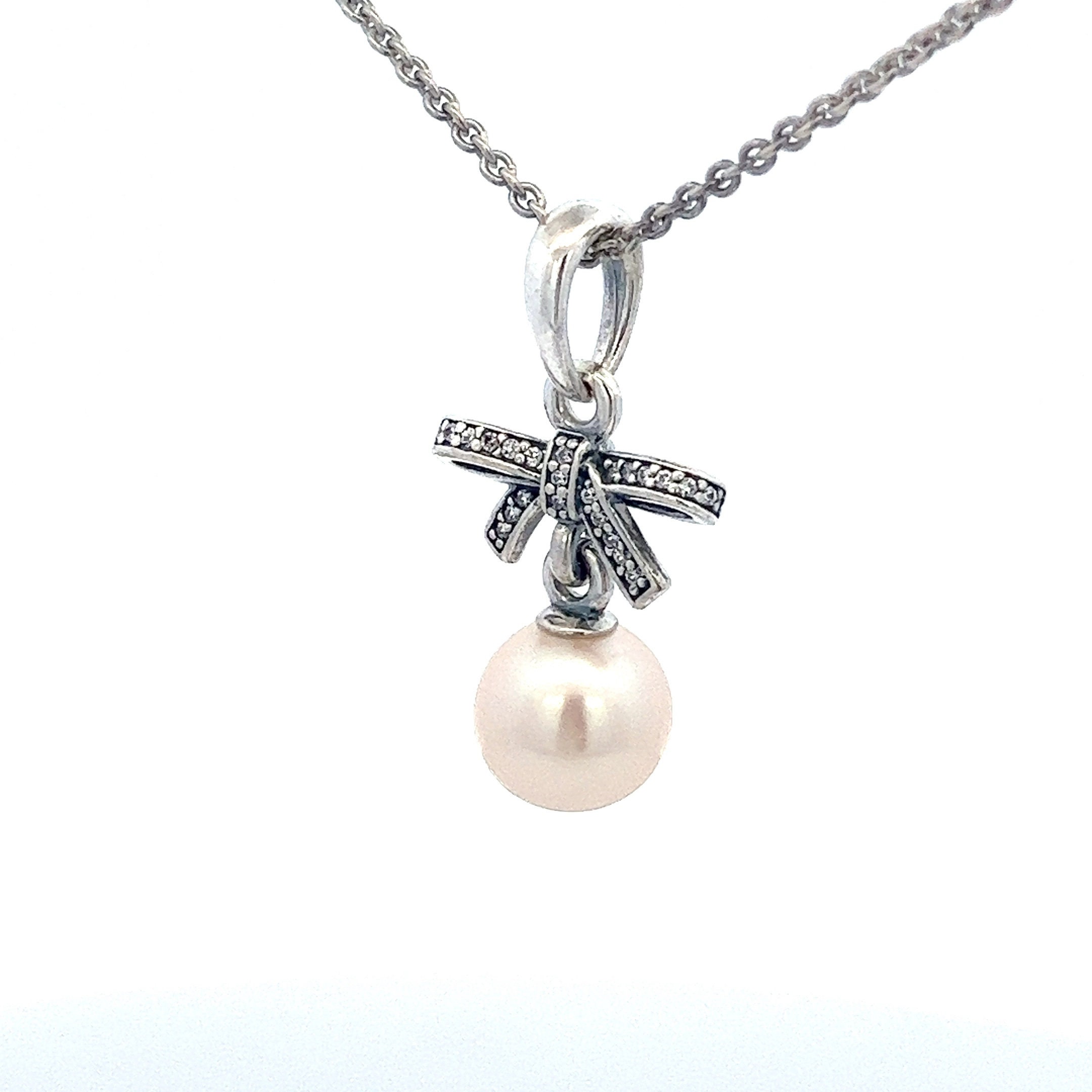 Authentic Pandora Freshwater Pearl and CZ Bow Sterling Silver - Etsy