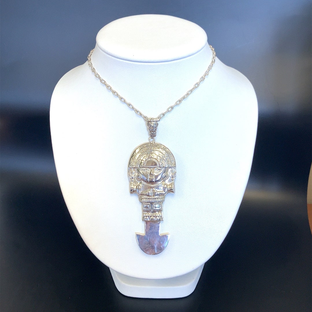 Huge Silver Tumi Necklace, Moon Inca Tumi Knife Sun God, Protection God ...