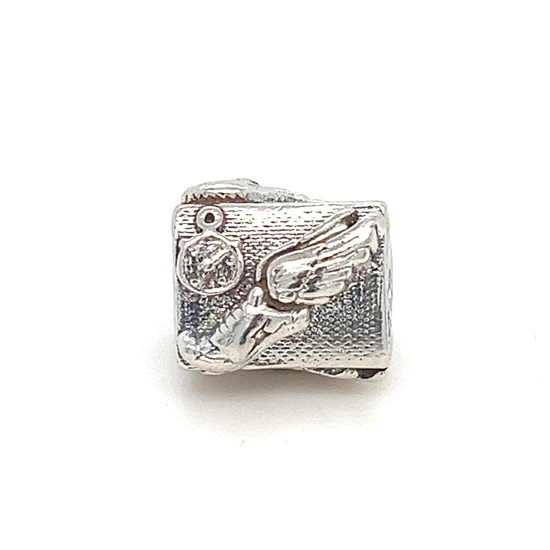 Sterling Silver Winged Track Racing Shoes With Timer European Bead ...