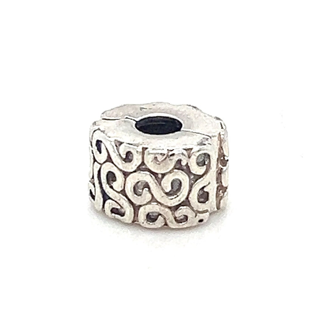 Authentic Pandora Scroll Clip Stopper Lock Bead Charm ~ 925 Sterling ...