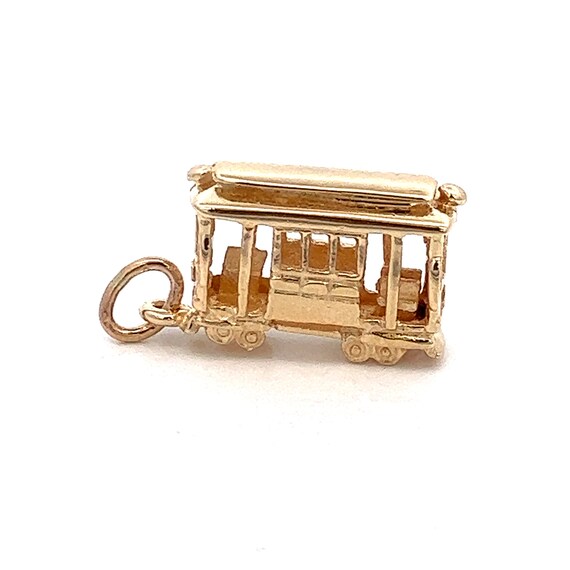 14k Yellow Gold Trolly, Cable Car, Tram Charm Pendant… - Gem