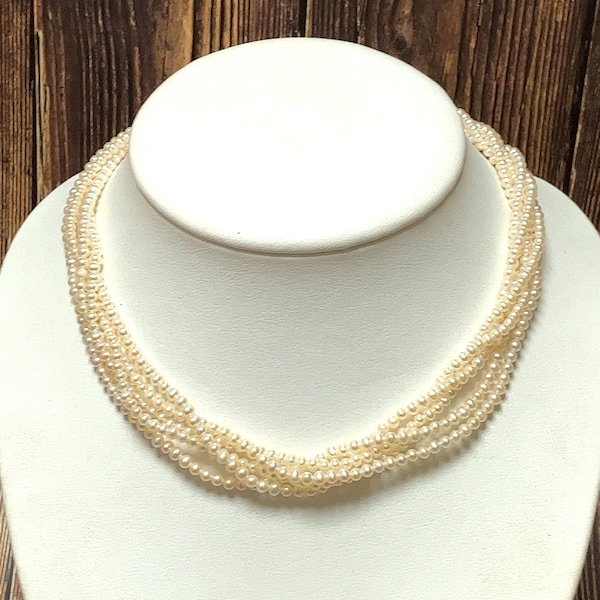 Multi Strand Pearl Necklace - Etsy
