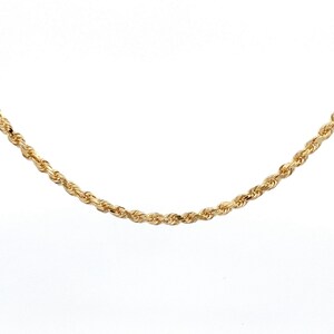 Endless Rope Chain- Solid 14K Yellow Gold 2.5mm Wide Diamond Cut Rope ...
