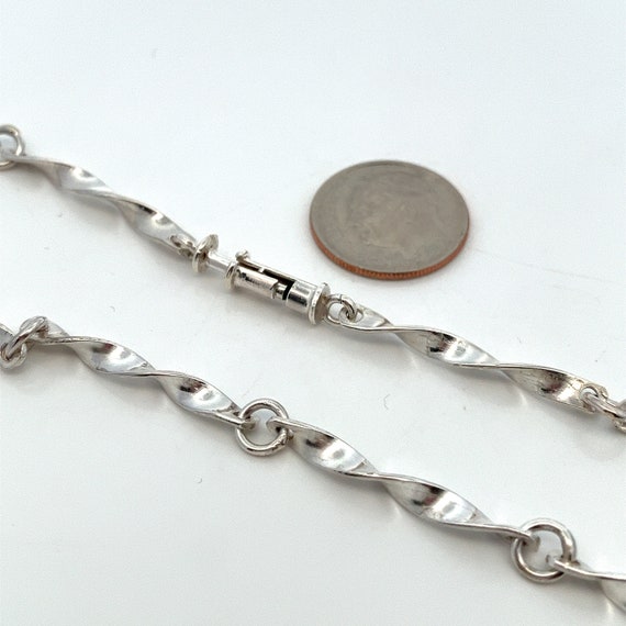 Handmade Twisted Bar Link Sterling Silver Chain - 24"… - Gem