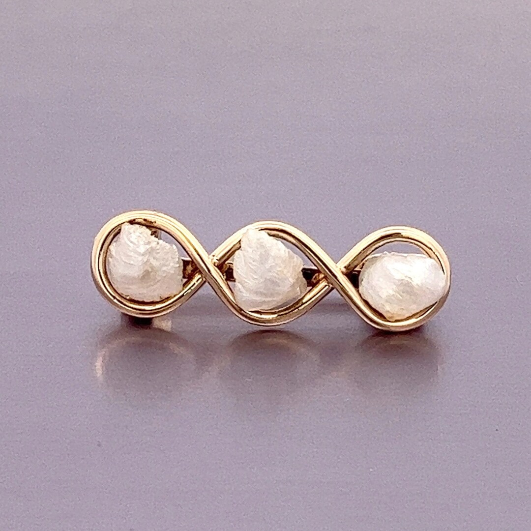 Petite 14K Gold Bar Pin - Estate Retro Victorian Revival 14k Yellow ...