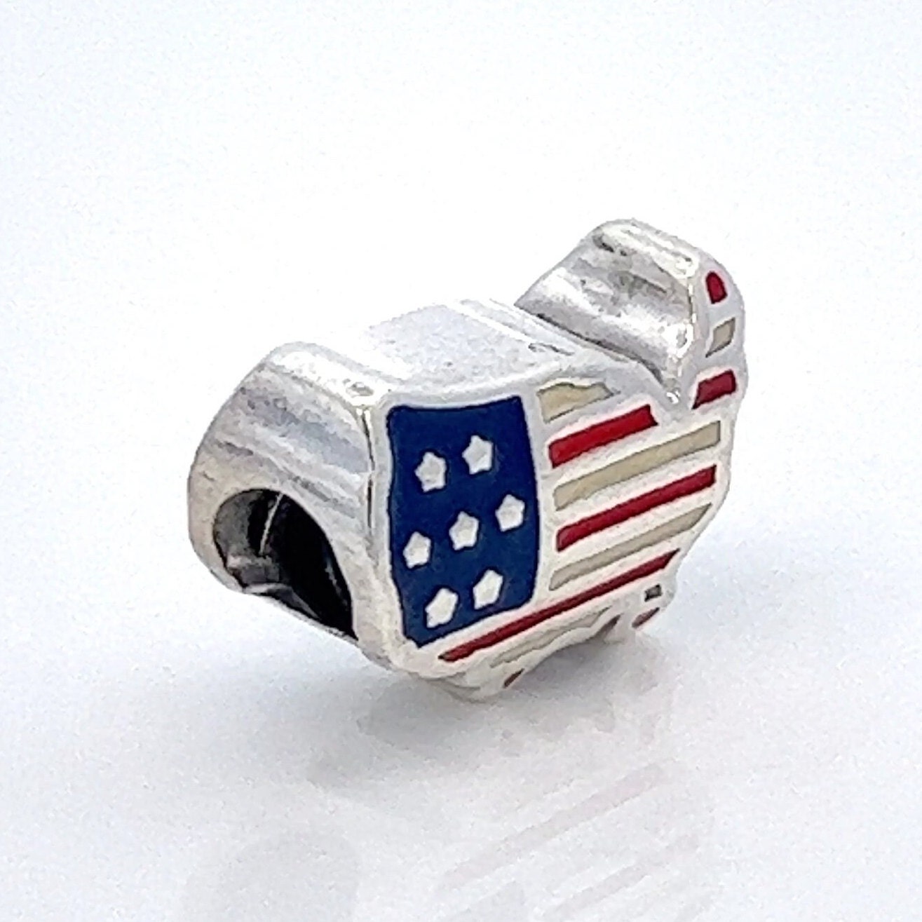 Authentic PANDORA American Flag/ Map / Country Enamel and - Etsy