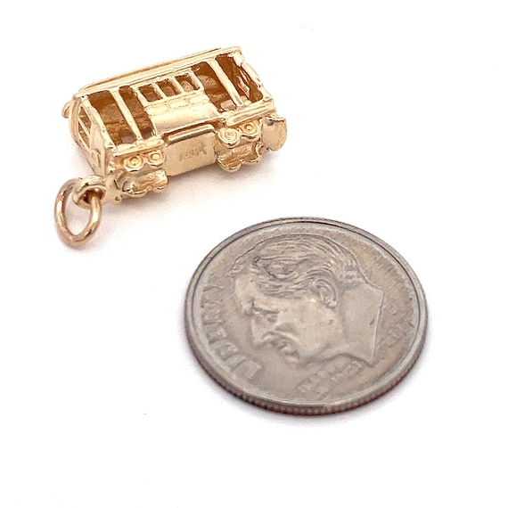 14k Yellow Gold Trolly, Cable Car, Tram Charm Pendant… - Gem