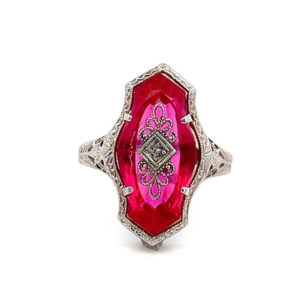 Ruby Filigree Ring - Etsy