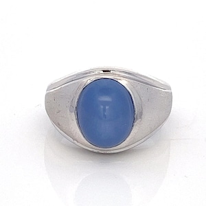 Men's Linde Star Sapphire - Solid 14k White Gold Ring- Size 9.5- ET1251 ...