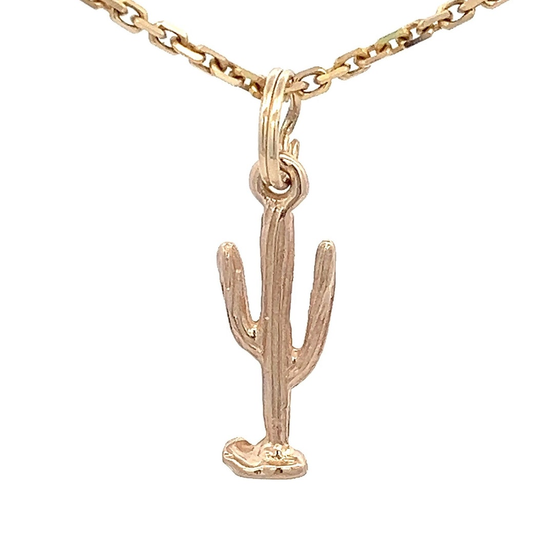 Vintage Saguaro Cactus Charm Pendant ~ Solid 14k Yellow Gold ~ Arizona ...