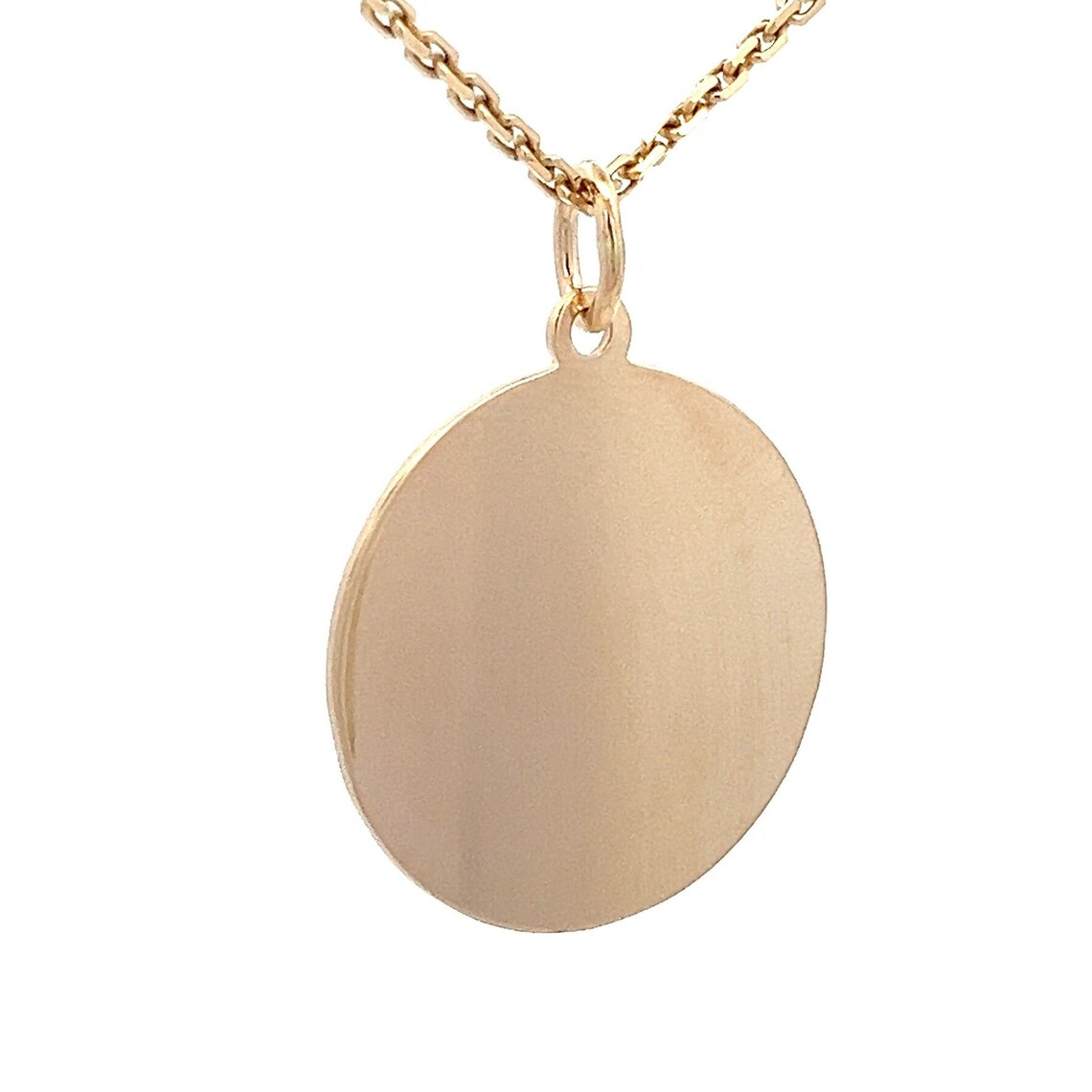 Large 14k Yellow Gold Disc Pendant: Engraveable Charm (22mm)~ ET2765 - Etsy