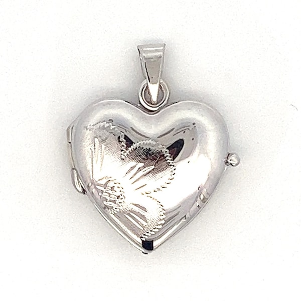 White Gold Engravable Locket - Etsy
