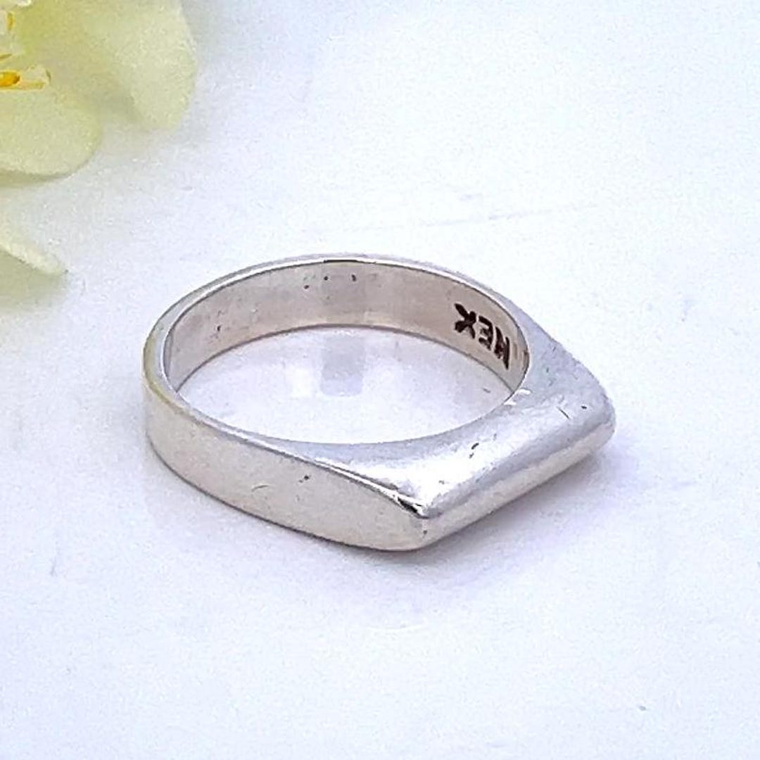 Flat Top Plain Sterling Silver Band Ring - Stackable Ring - Size 5.5 ...