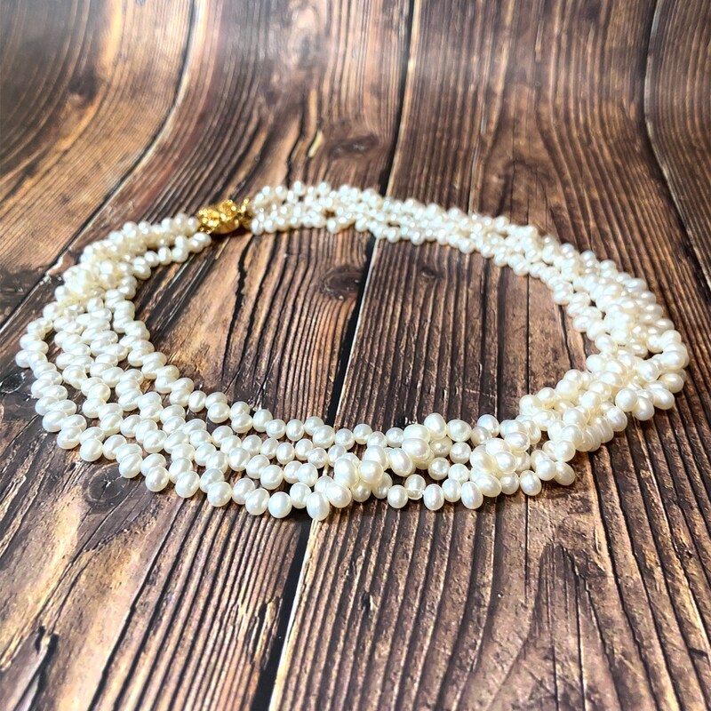 Multi Strand Pearl Necklace - Etsy