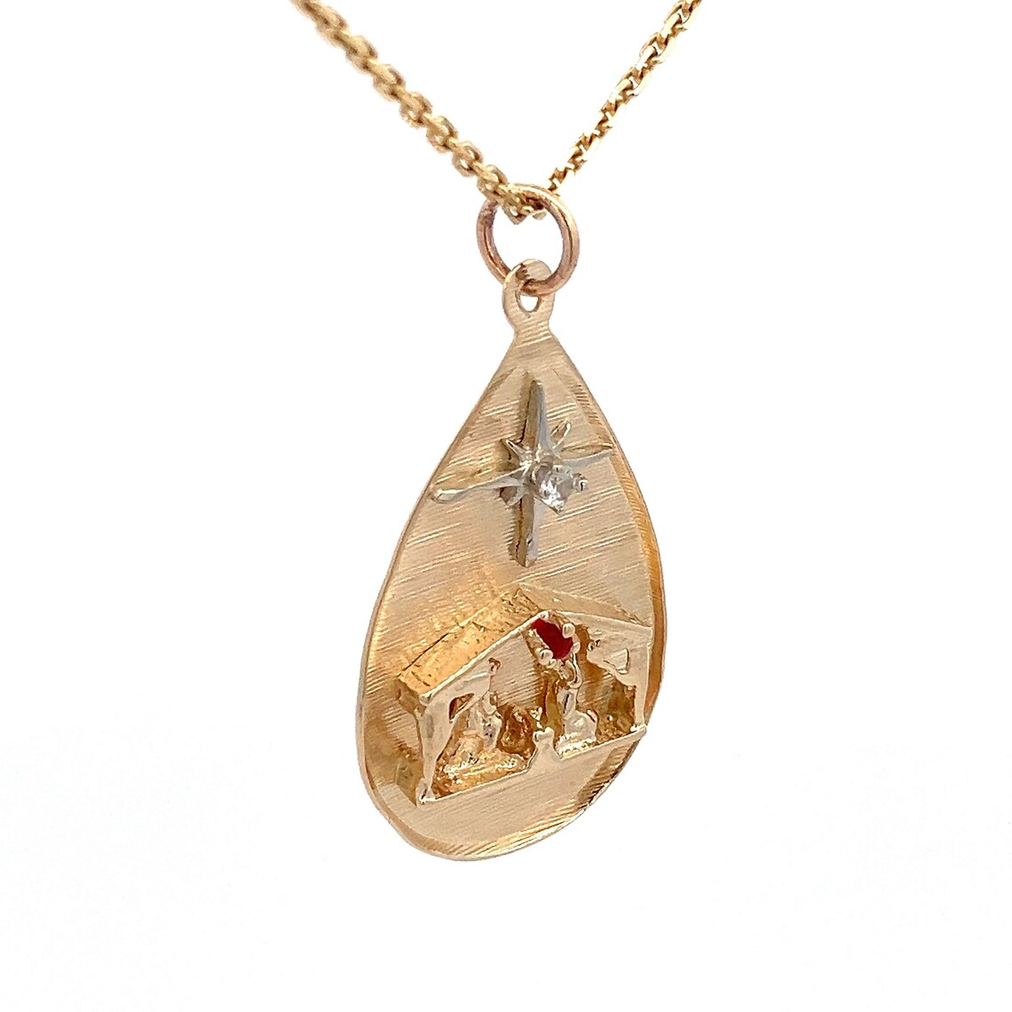 Nativity Scene 14k Yellow Gold Pendant Charm- Religious/christian ...