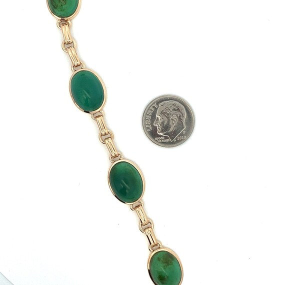 Rare Vintage Green Aventurine Quartz Gemstone Link Br… - Gem