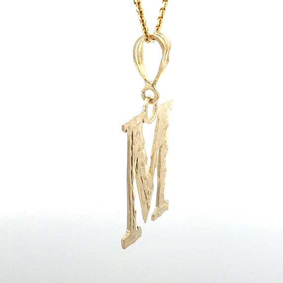 Vintage 10k Yellow Gold Letter M Initial Pendant - Di… - Gem