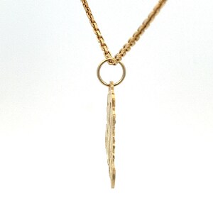 Fancy Script Letter M Initial Gold Pendant Charm- 14k Yellow Gold ...