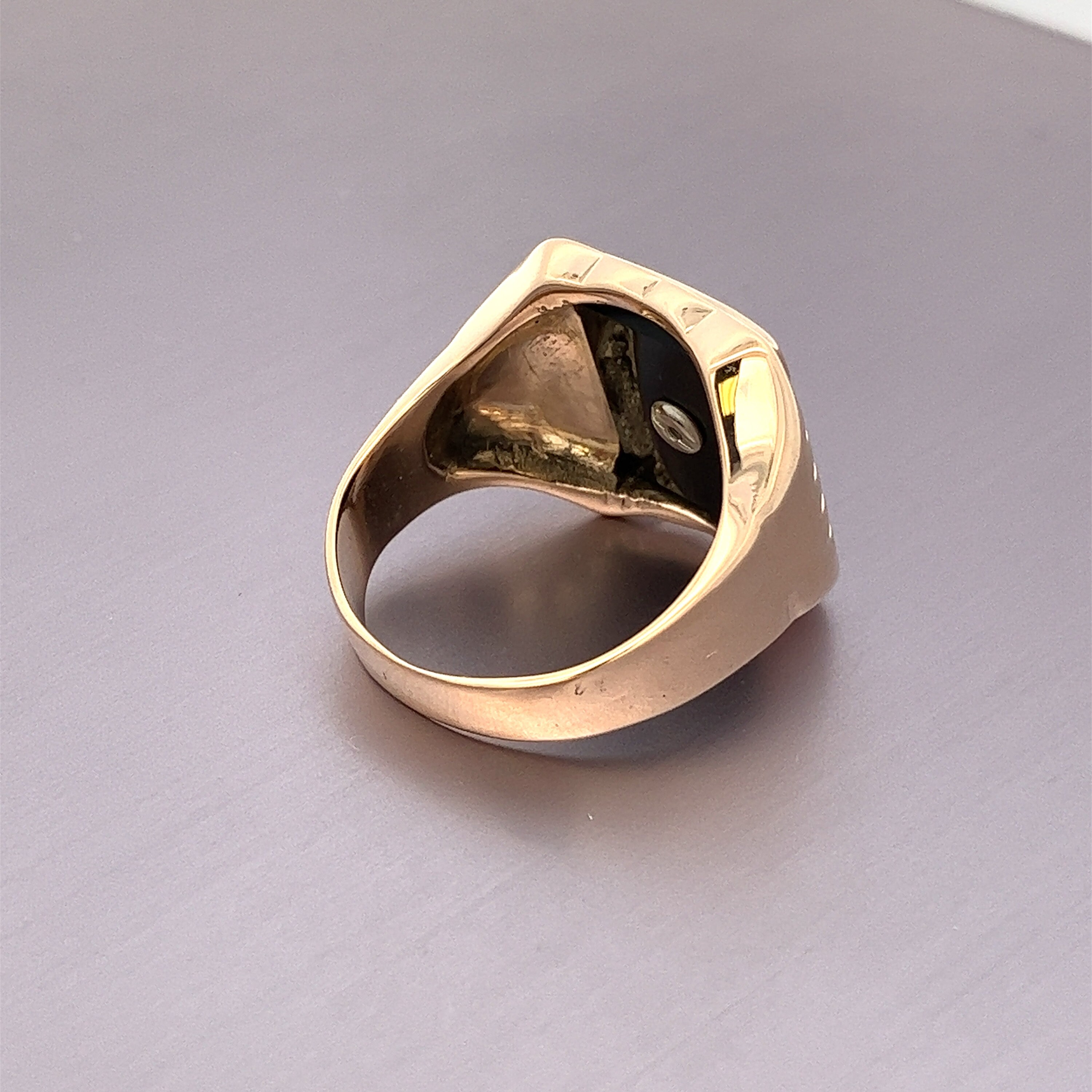 Men's Large Black Onyx Letter R Signet Ring 10K Yellow - Etsy